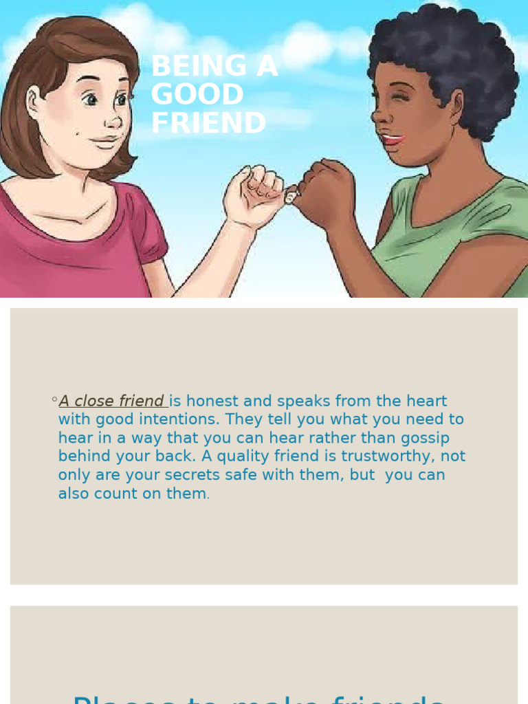 Being A Good Friend | PDF