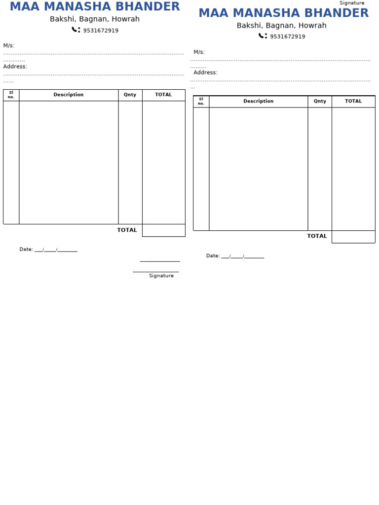 Classic Invoice Template | PDF