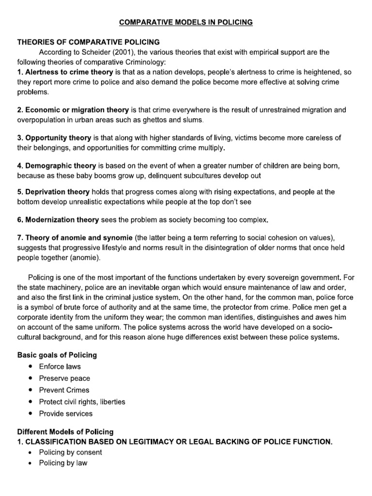 Comparative models in policing | PDF