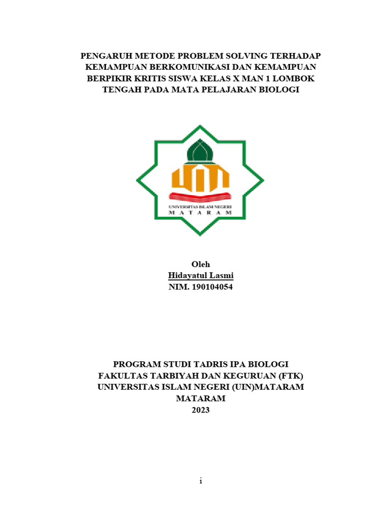 FTK-IPA Hidayatul Lasmi 190104054.pdf-2023 | PDF