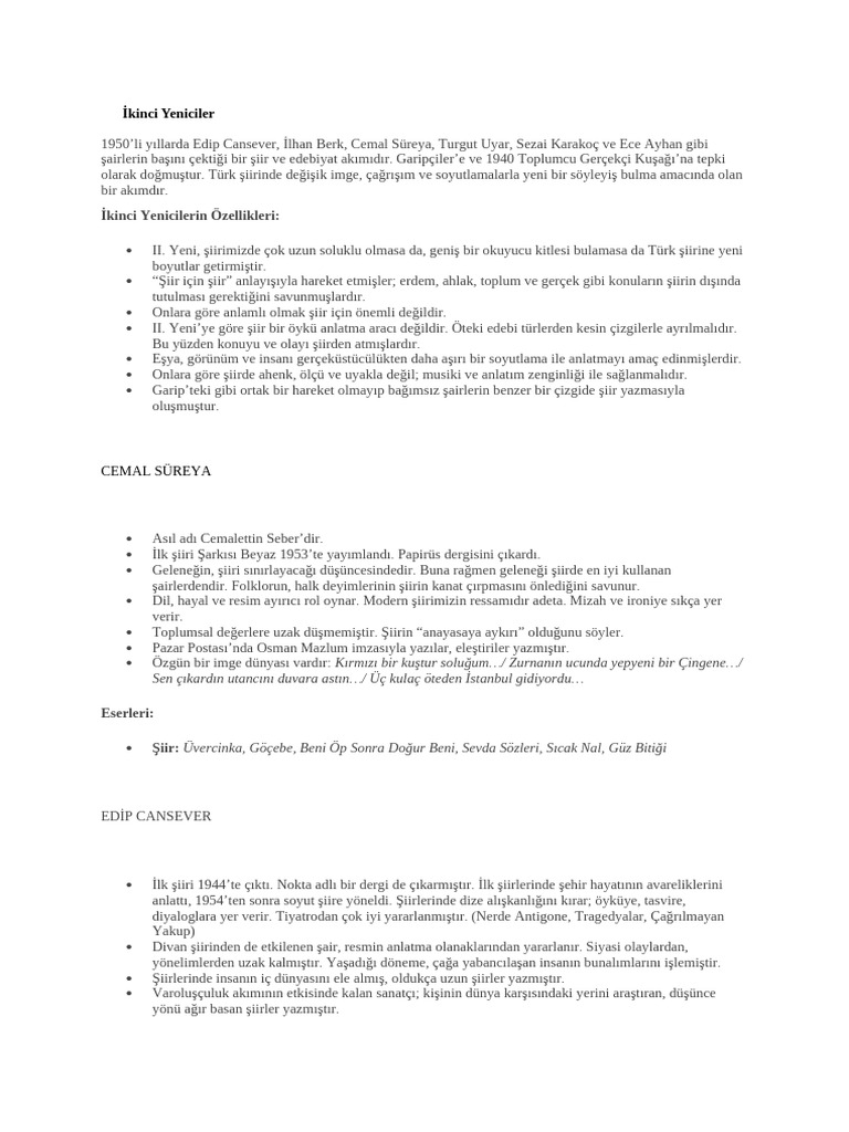 12 TDE 2.DÖNEM 1.SINAV ÖZET | PDF