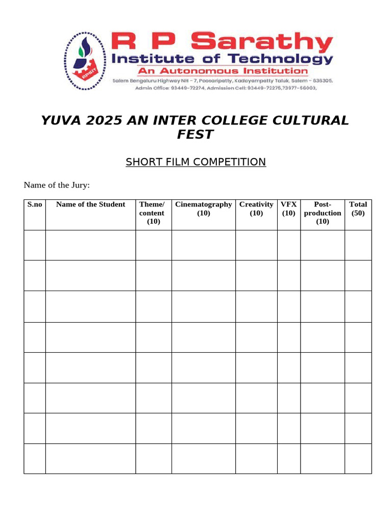 Yuva 2025 An Inter College Cultural Fest | PDF