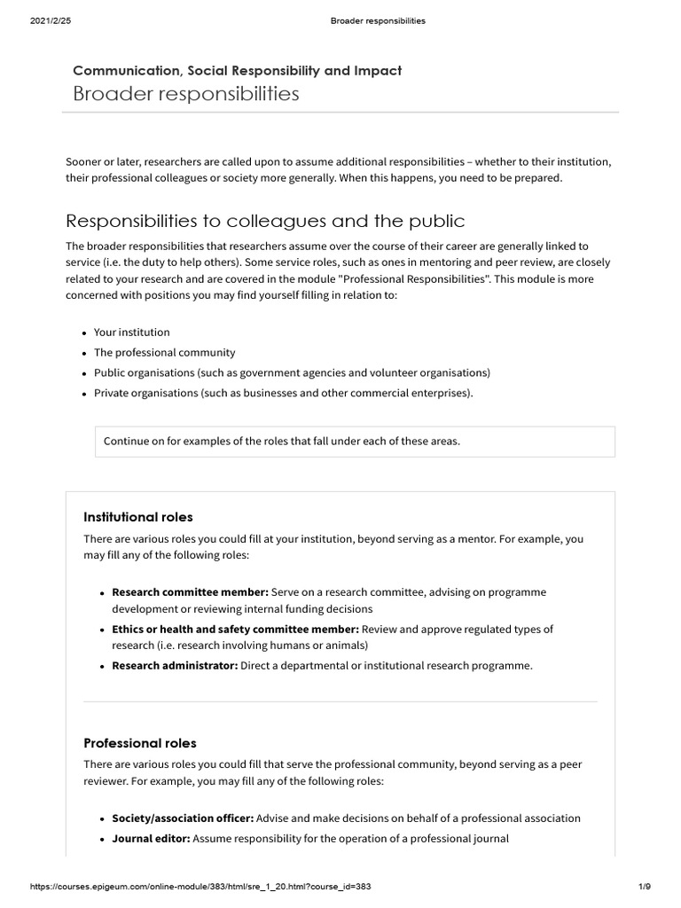 Understanding Broader Research Responsibilities | PDF | Bioethics ...