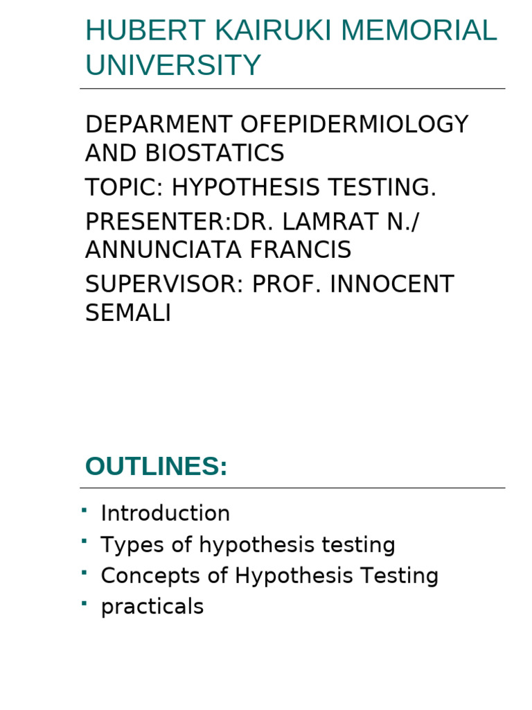 7. Hypothesis testing | PDF | Type I And Type Ii Errors | Null Hypothesis