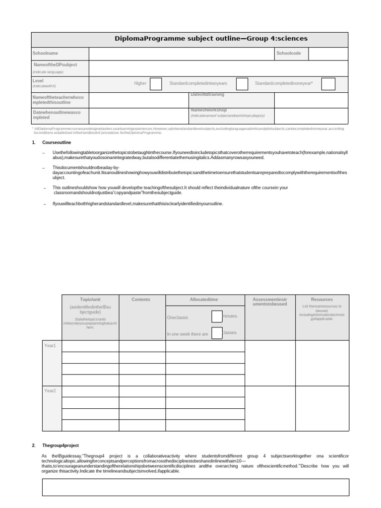 Course Outline Template | PDF