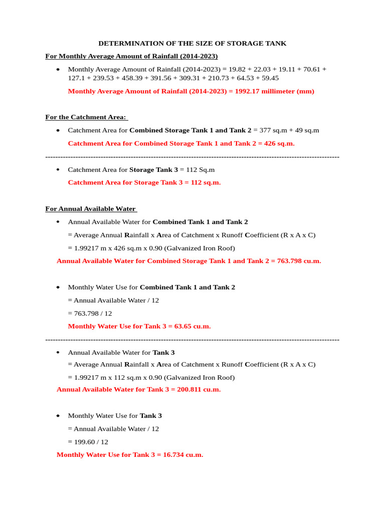 DETERMINATION-OF-THE-SIZE-OF-STORAGE-TANK-updated | PDF