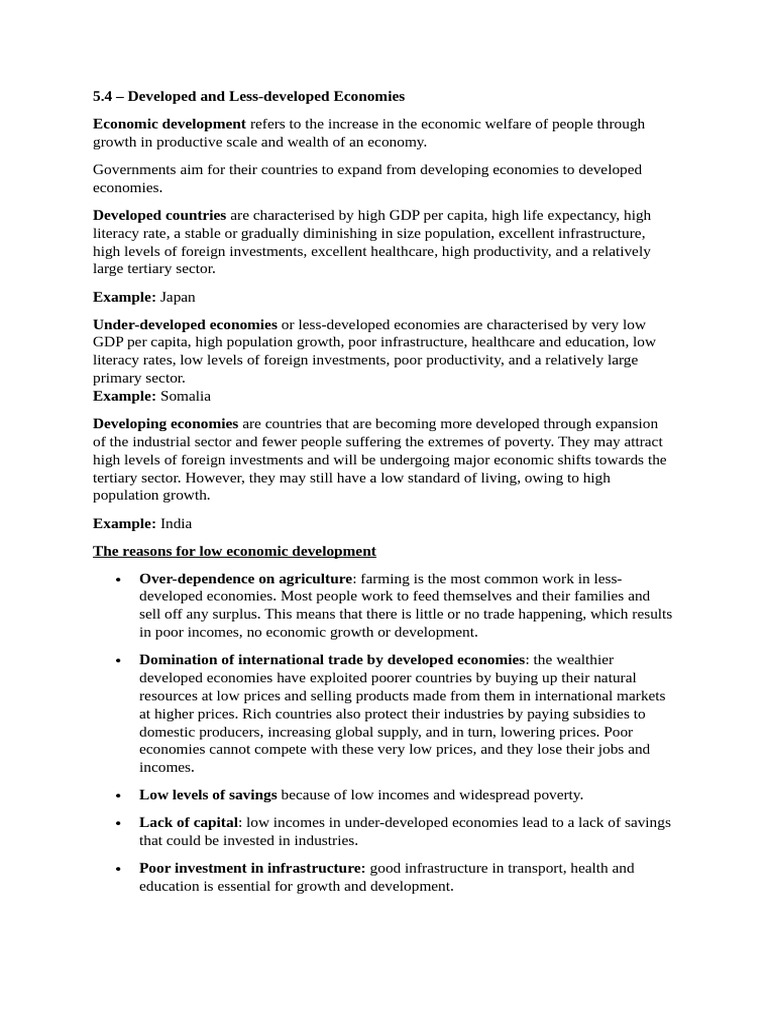 Low Productivity in Less-Developed Countries | PDF | Poverty | Poverty ...