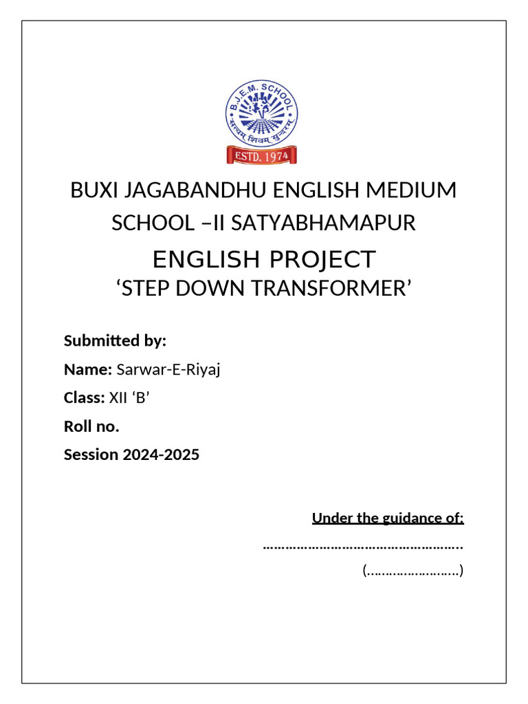 Step Down Transformer Project Report | PDF