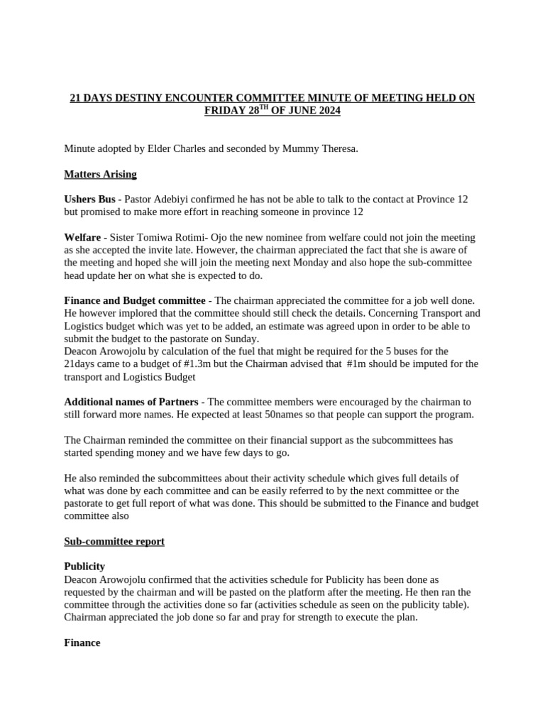 Minute of Meeting 2 | PDF