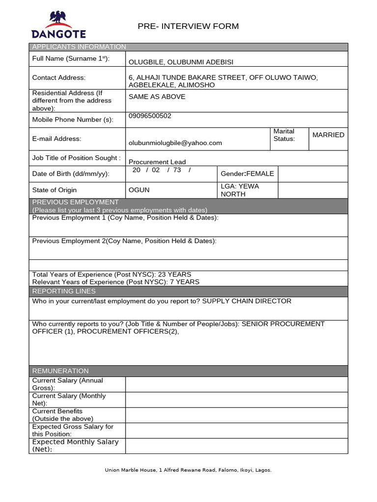 Pre Interview Questionnaire | PDF | Computing | Microsoft