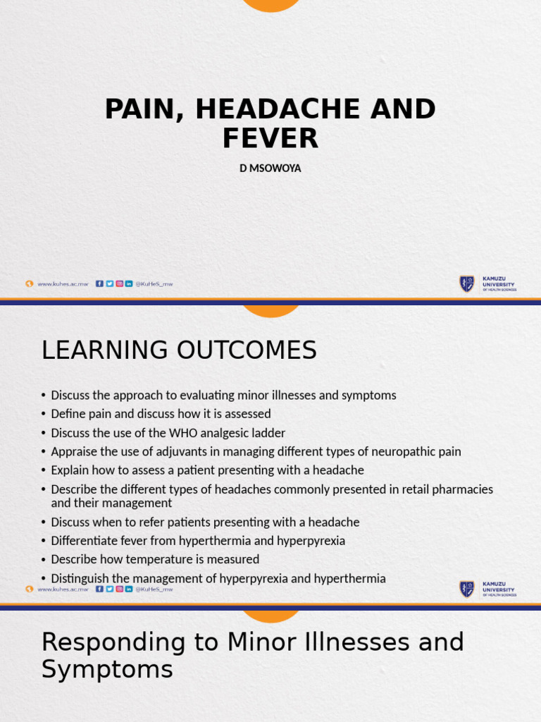 1.pain, Headaches and Fever | PDF | Pain | Headache