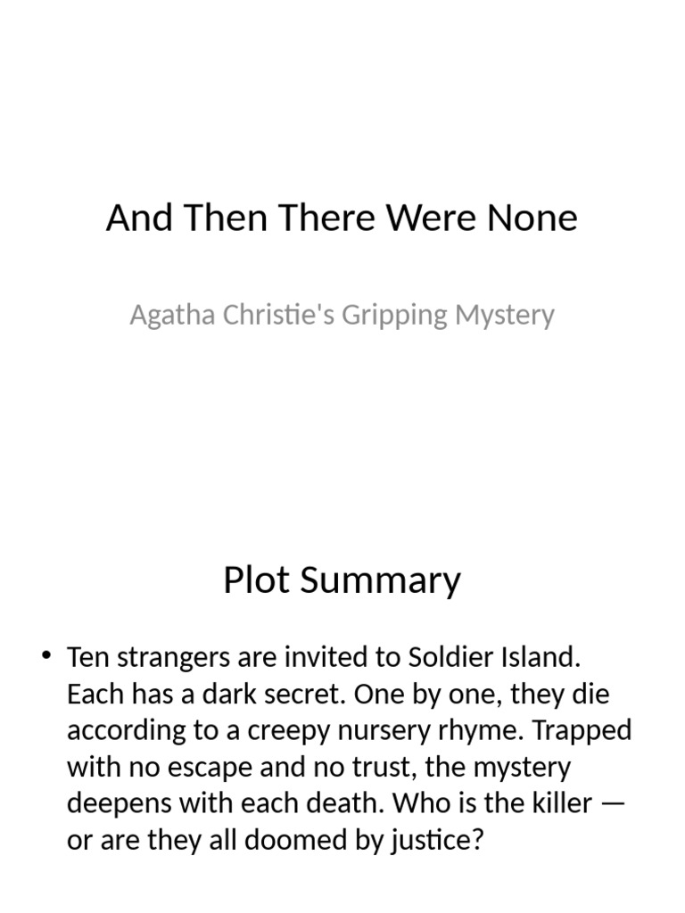 And Then There Were None Full Character Presentation | PDF