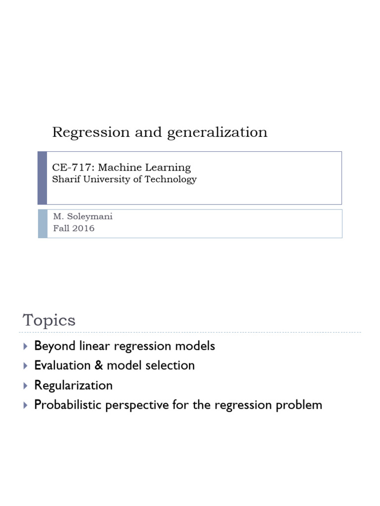 Regression and Generalization | PDF | Cross Validation (Statistics) | Regression Analysis