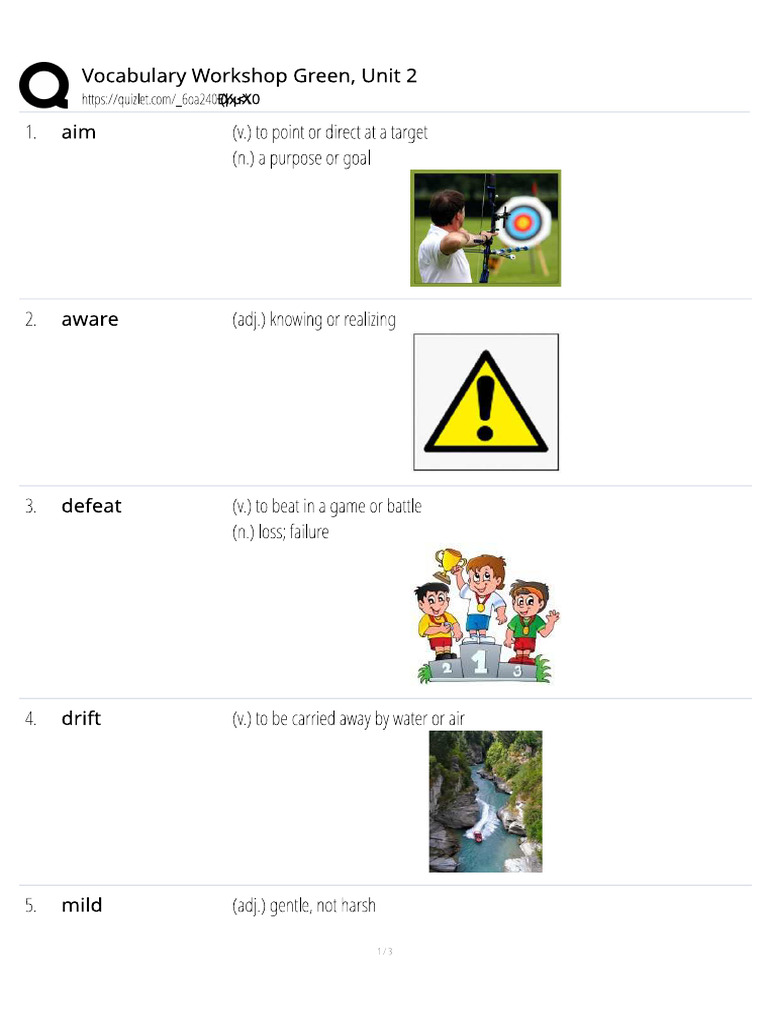 Vocabulary Workshop Green Unit 2 | PDF