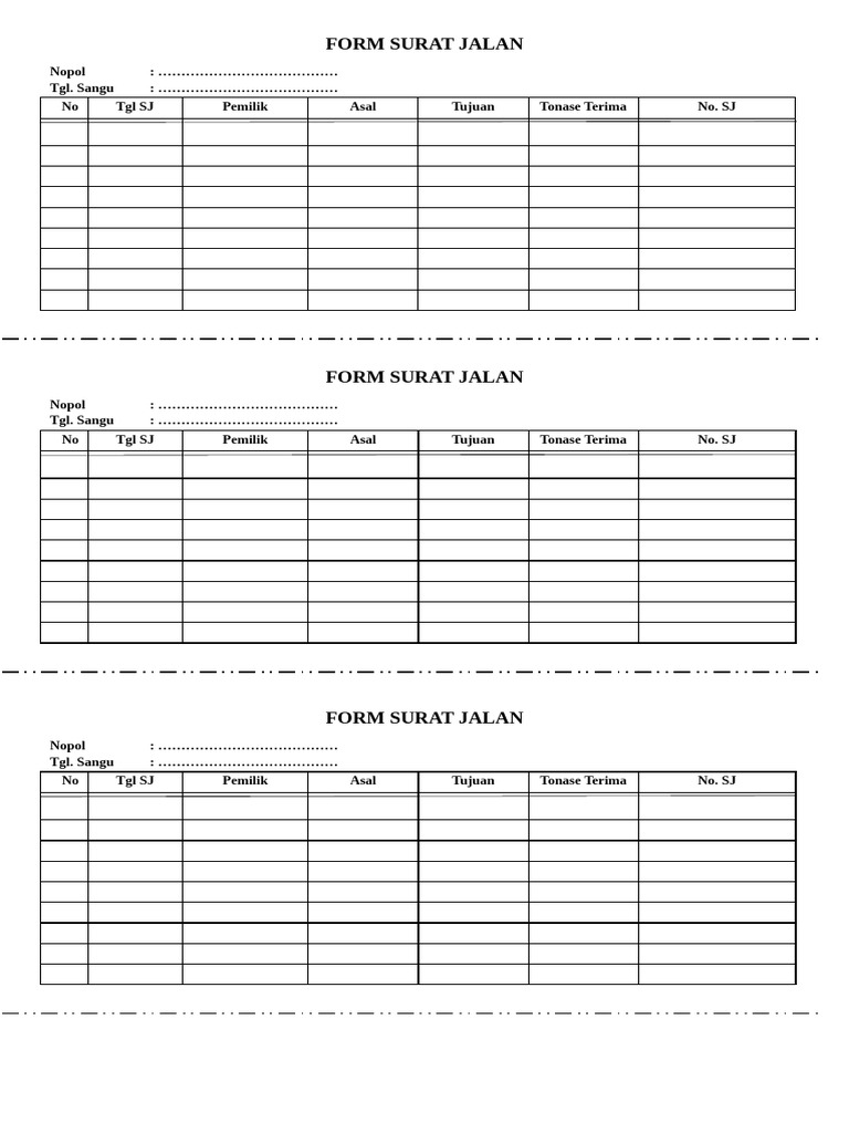 Form Surat Jalan | PDF