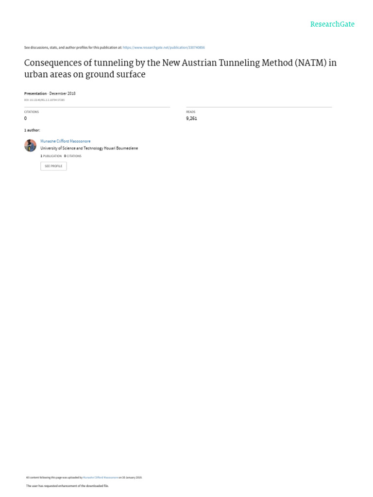 Consequencesoftunnelingbythe New Austrian Tunneling Method NATMinurbanareasongroundsurface | PDF ...