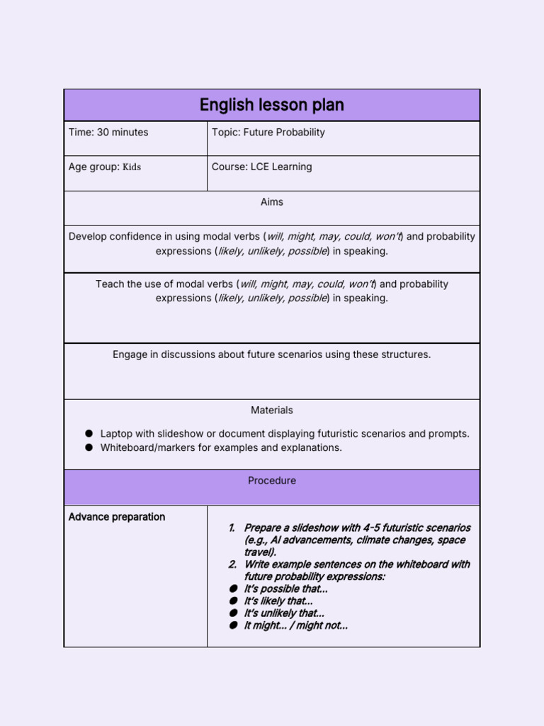 English Lesson Plan Template | PDF | Climate Change