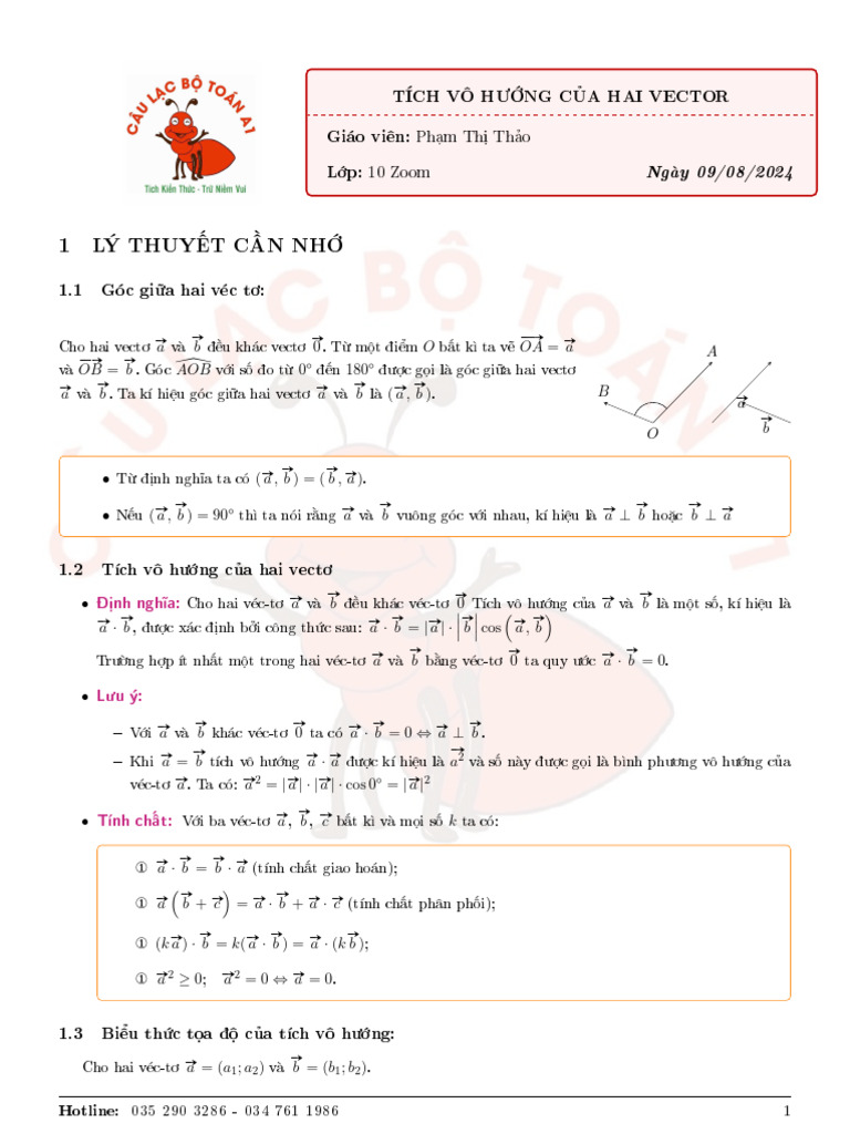 10 Tích Vô Hư NG C A Hai Vector | PDF