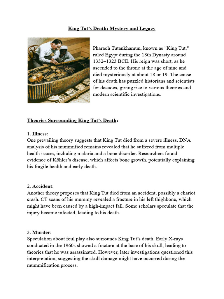 King Tut's Mysterious Death Theories | PDF | Tutankhamun | Mummy