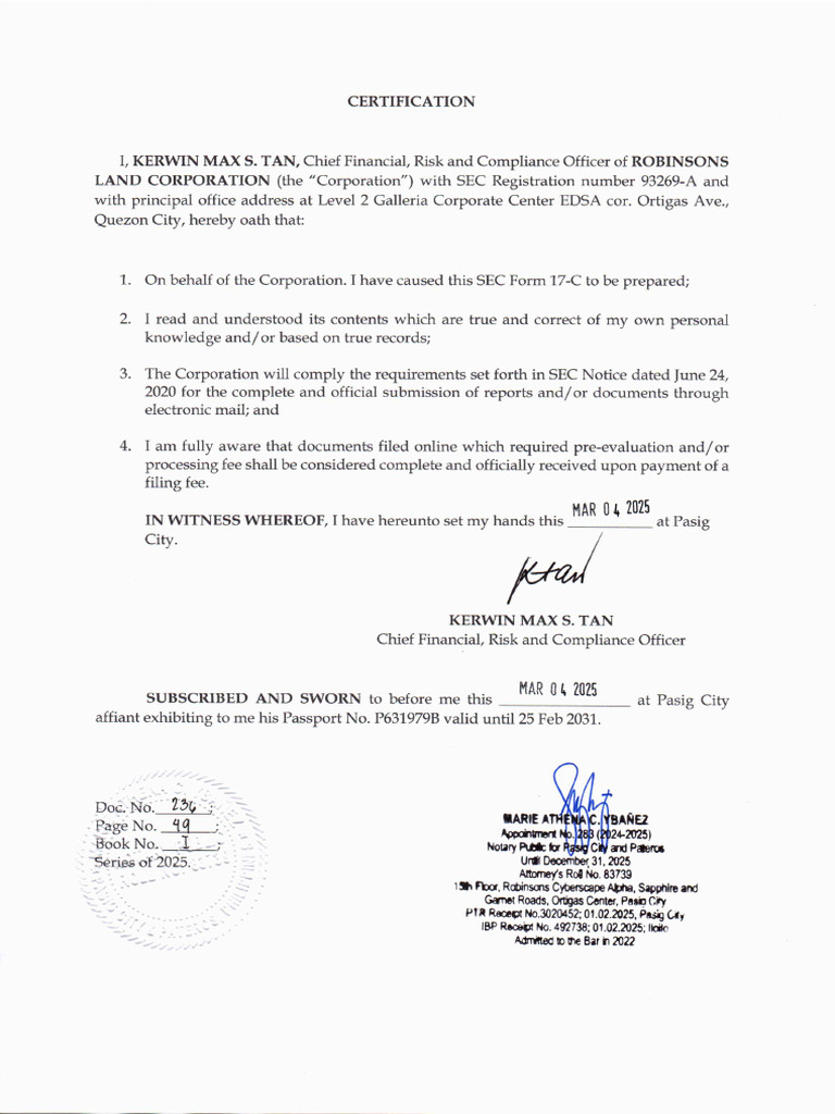 RLC SEC Form 17-C Press Release (04 March 2025) - PhilRatings | PDF ...
