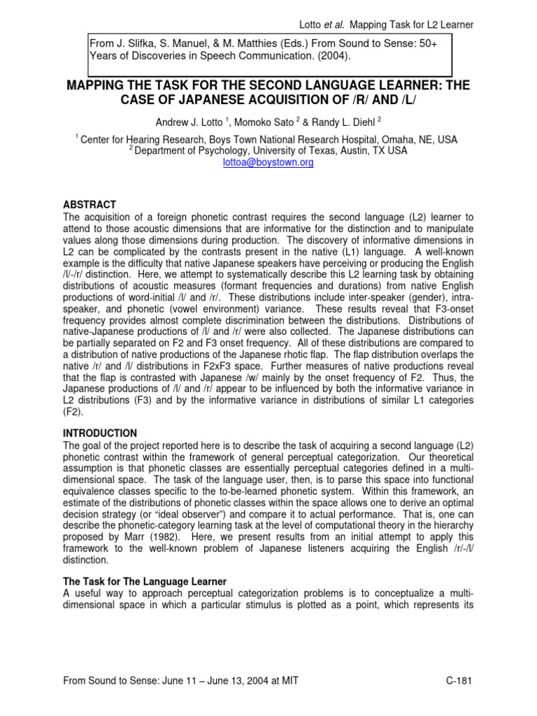 Mapping_the_task_for_the_second_language | PDF | Second Language | Phonetics