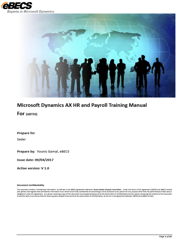 Microsoft Dynamics AX HR & Payroll Manual | PDF | Payroll | Employment
