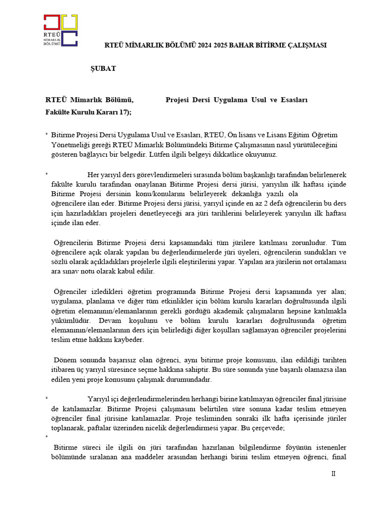 2024-2025 Bahar Bitirme Projesi | PDF