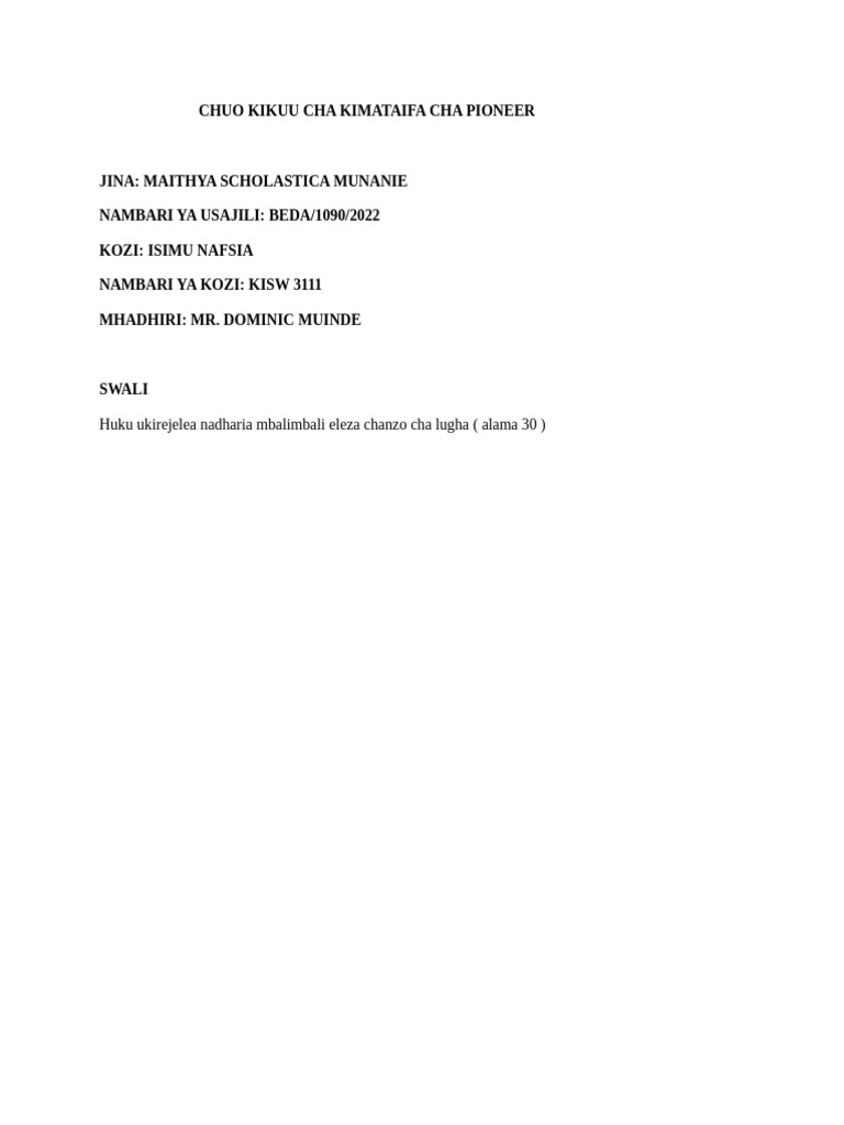 Isimu Nafsia | PDF