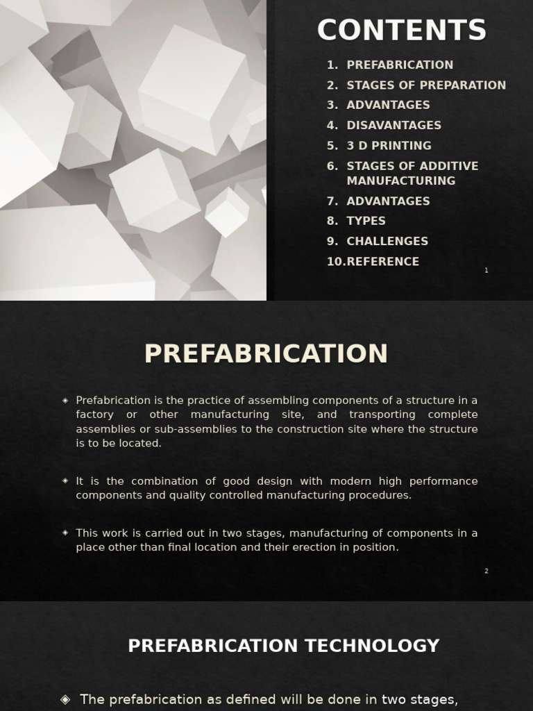 Prefabrication and 3D Concrete Printing Guide | PDF | Extrusion | Concrete