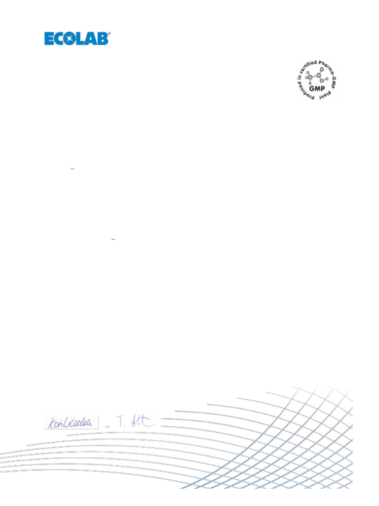 Ecolab Statement - ICH - Q3D - Elemental - Impurities - 2022 | PDF ...