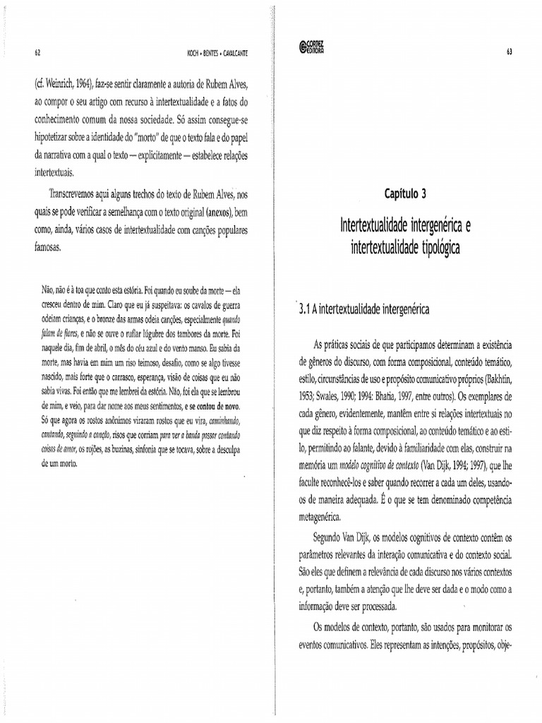 Intertextualidade diálogos possíveis - CAP 3 | PDF