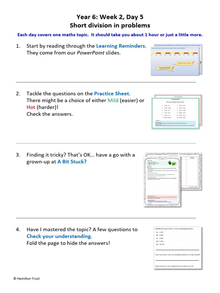 Short Division Practice for Year 6 | PDF | Mathematics | Arithmetic