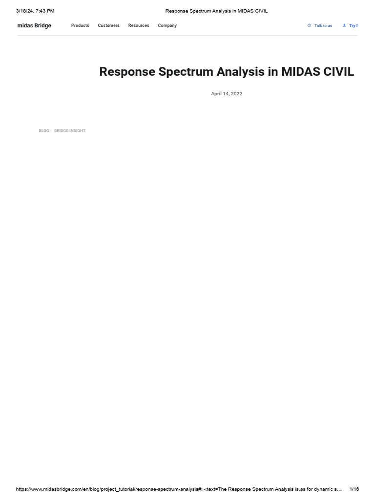Response Spectrum Analysis in MIDAS CIVIL | PDF | Mechanics | Applied ...