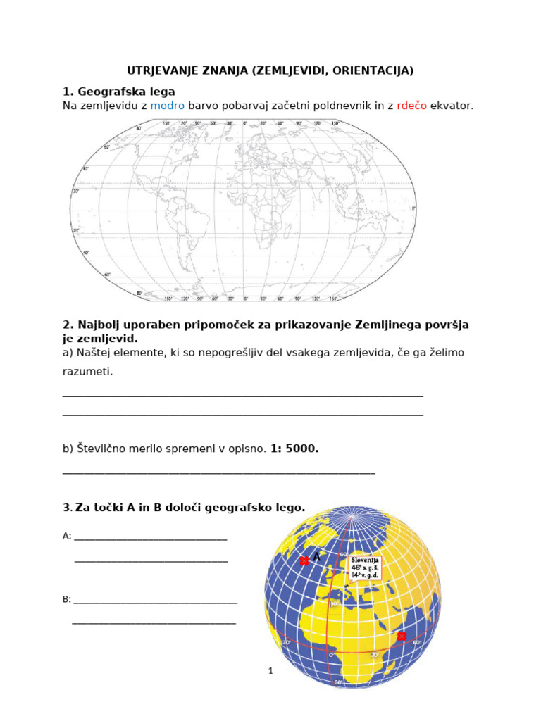 Utrjevanje - Zemljevidi, Orientacija | PDF
