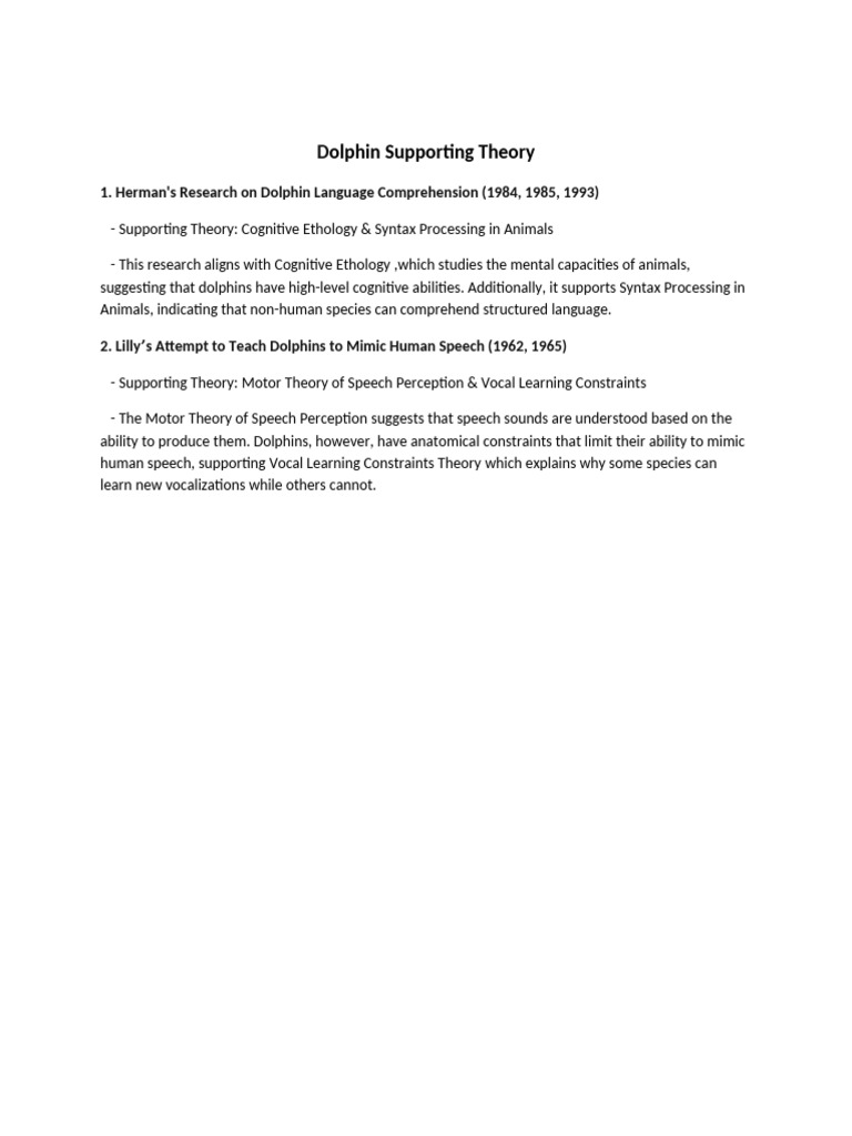 Dolphin Language Comprehension Insights | PDF