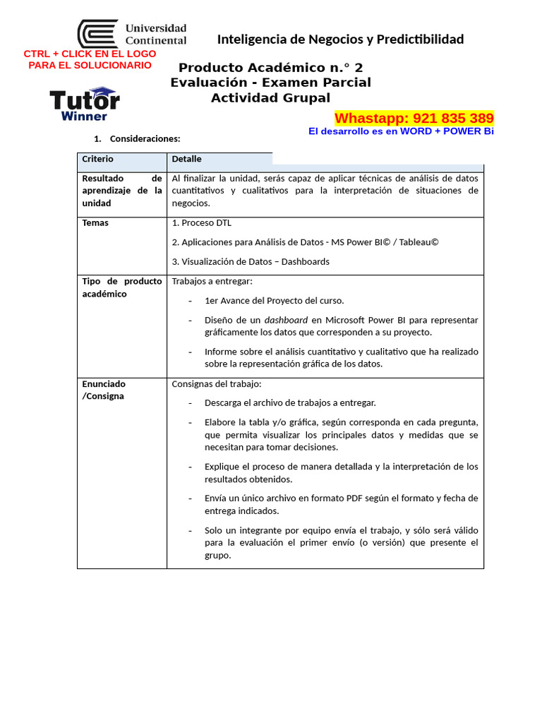 Tw-Inteligencia de Negocios y Predictibilidad Pa2-Bip-2025-1 | PDF ...