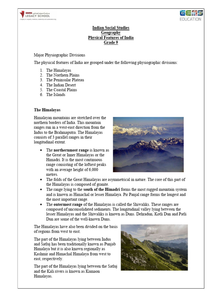 Grade 9 SST Model Exam Paper | PDF | Himalayas | Geology