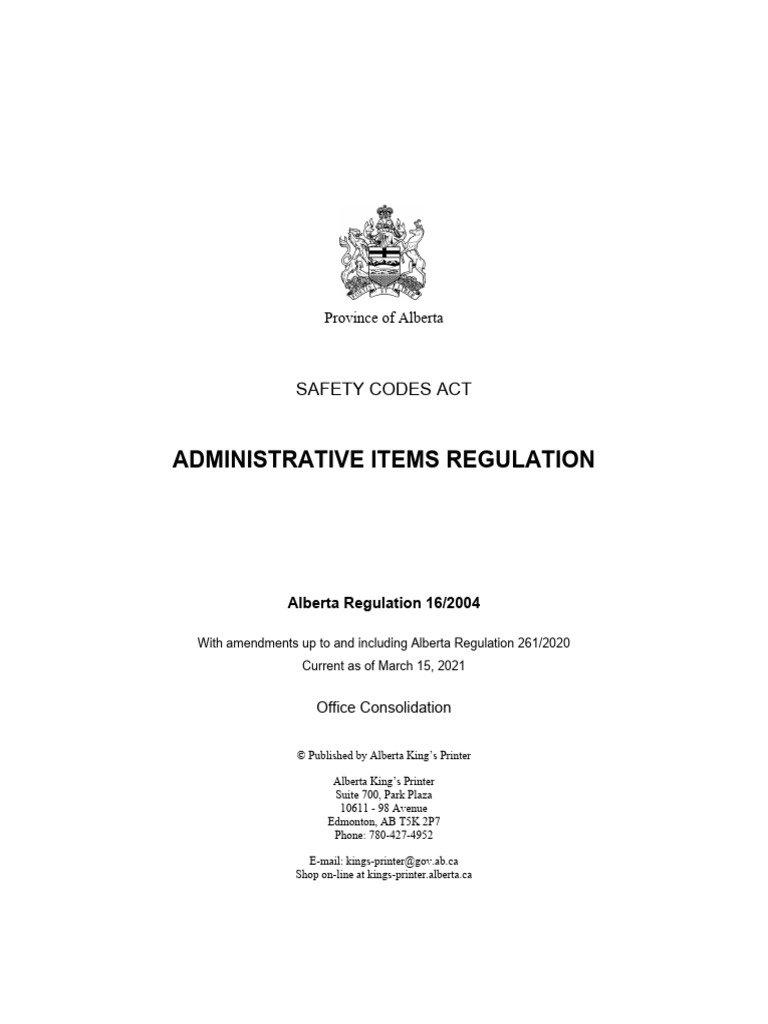 Administrative Items Regulation-Ab-2004 - 016 | PDF | Safety | Copyright