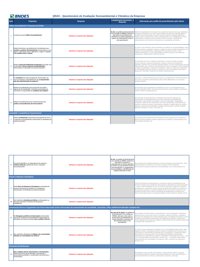 MODELO QSAC Setor+Privado 2.0 | PDF