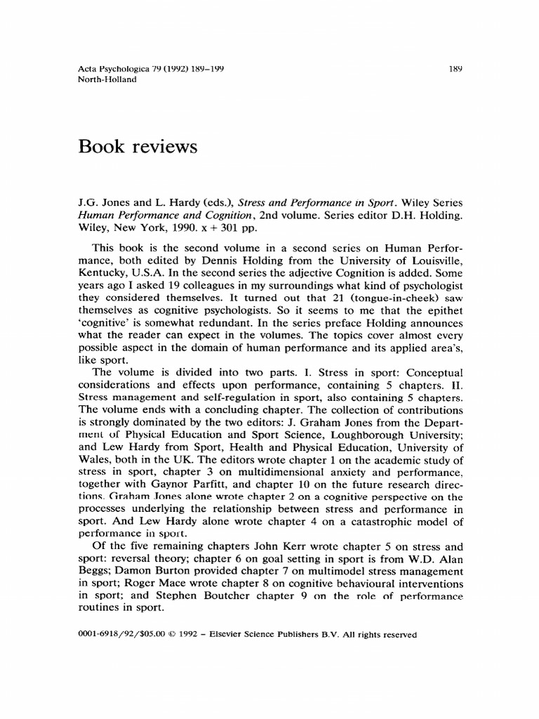 Stress and Performance in Sport Review | PDF | Phenomenology ...