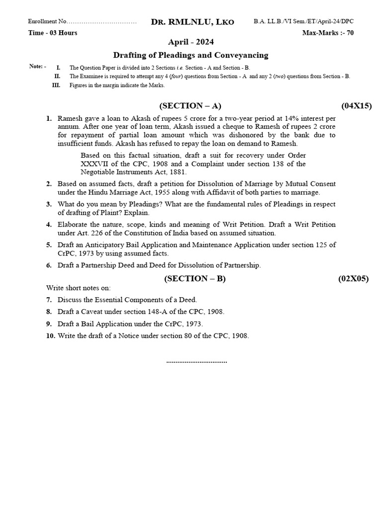 Drafting+of+Pleadings+and+Conveyancing | PDF | Common Law | Justice