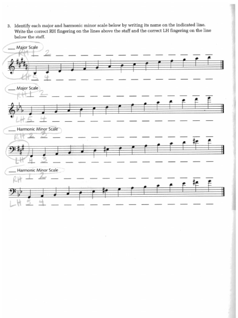 Piano Scale Fingerings | PDF