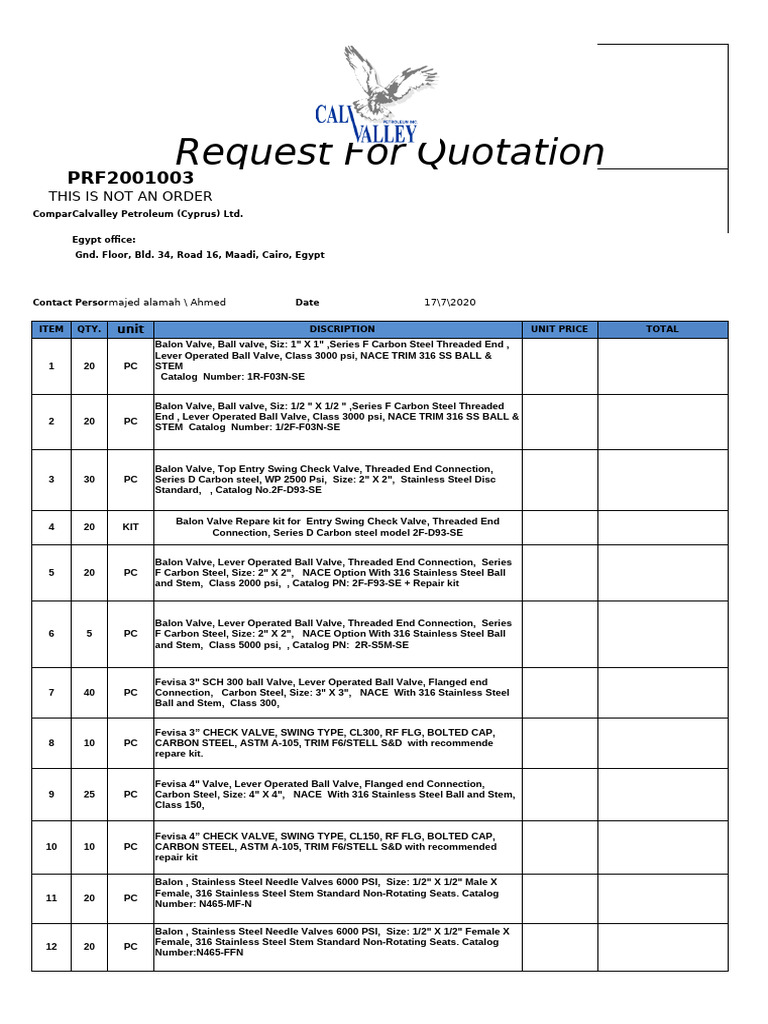 PRF2001003_REV.1__Balon__Valves | PDF | Valve | Mechanical Engineering