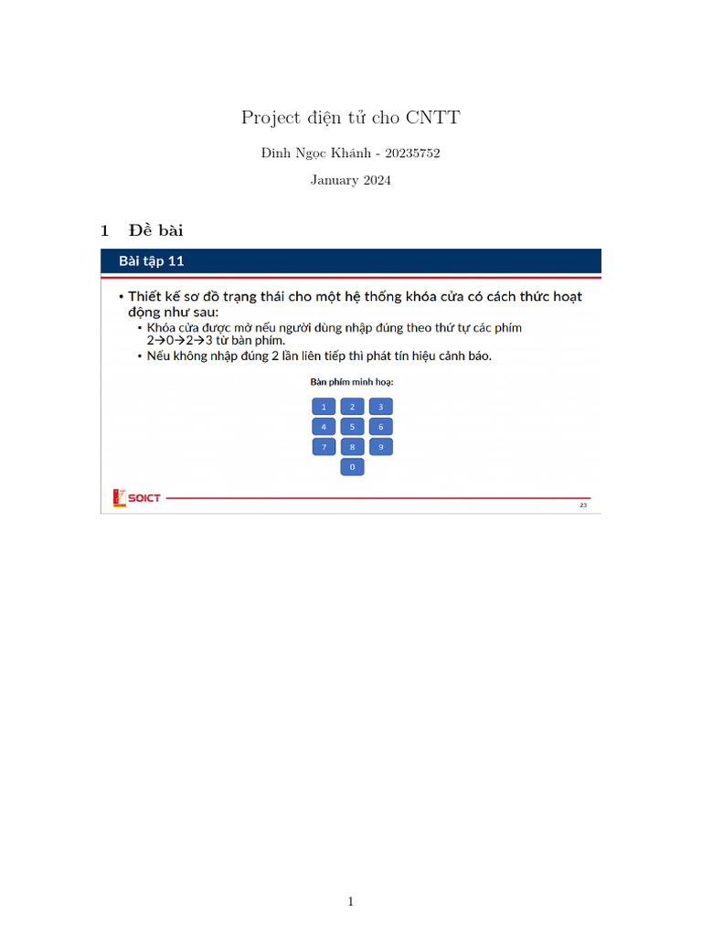 Project Điện Tử CNTT 20235752 | PDF
