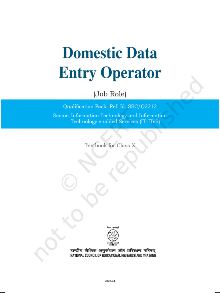 Domestic Data Entry Operator: (Job Role) | PDF | Vocational Education ...