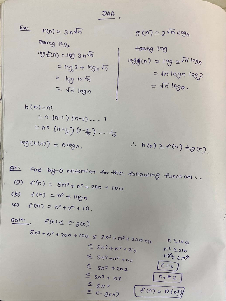 Algorithm Final Note With Maths - Soln | PDF