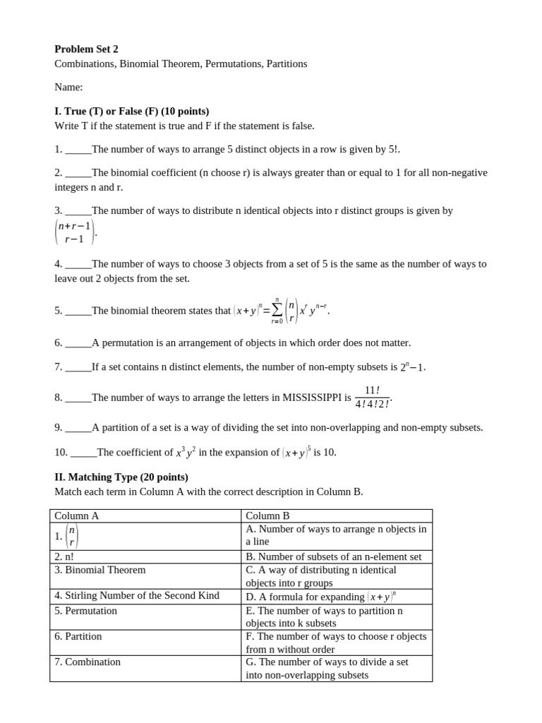 Problem Set 2 Discrete | PDF | Mathematical Objects | Mathematical Analysis