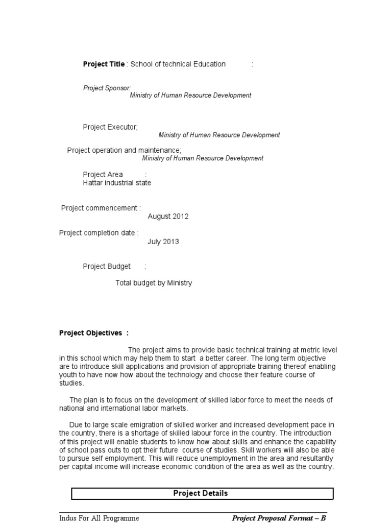 Project Title: School of Technical Education | PDF | Labour Economics ...