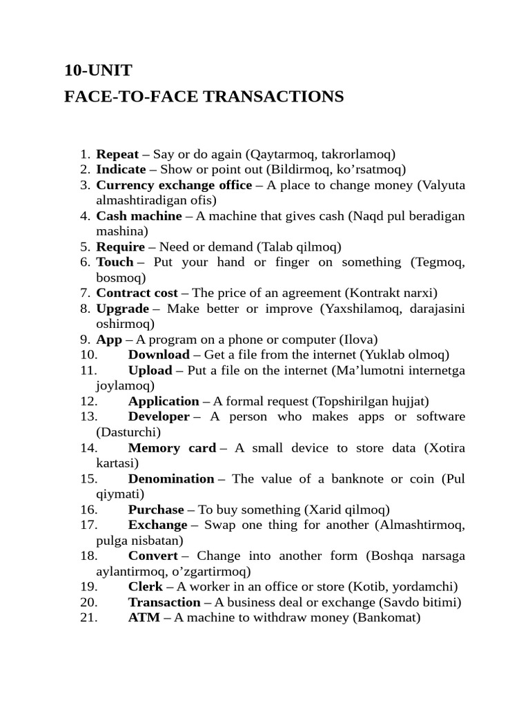 10-Unit - Inter - Collins - New Words | PDF