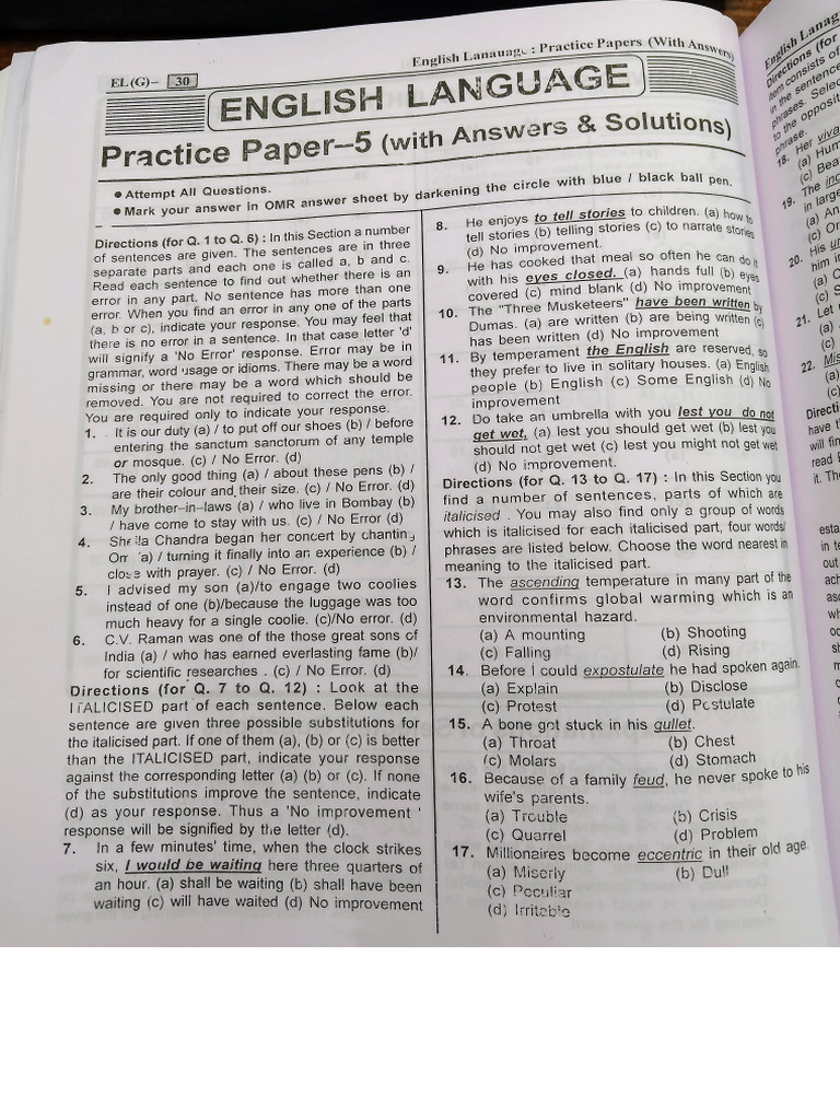 CET English Exercise 5 | PDF